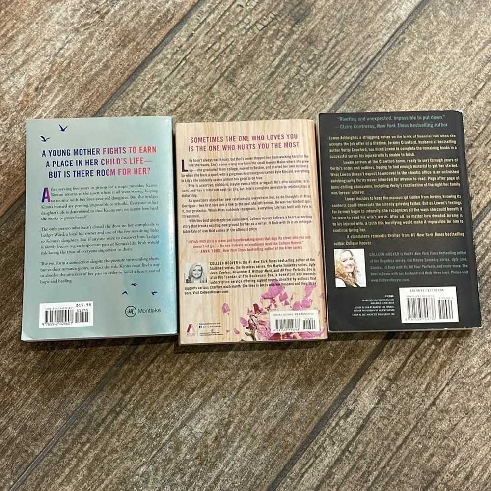 Colleen Hoover | Other | Colleen Hoover Book Lot It Ends With Us Verity ...